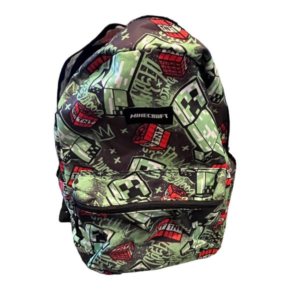 minecraft | Other | Minecraft Tnt All Over Character Print Backpack Book Bag With Laptop Sleeve ...